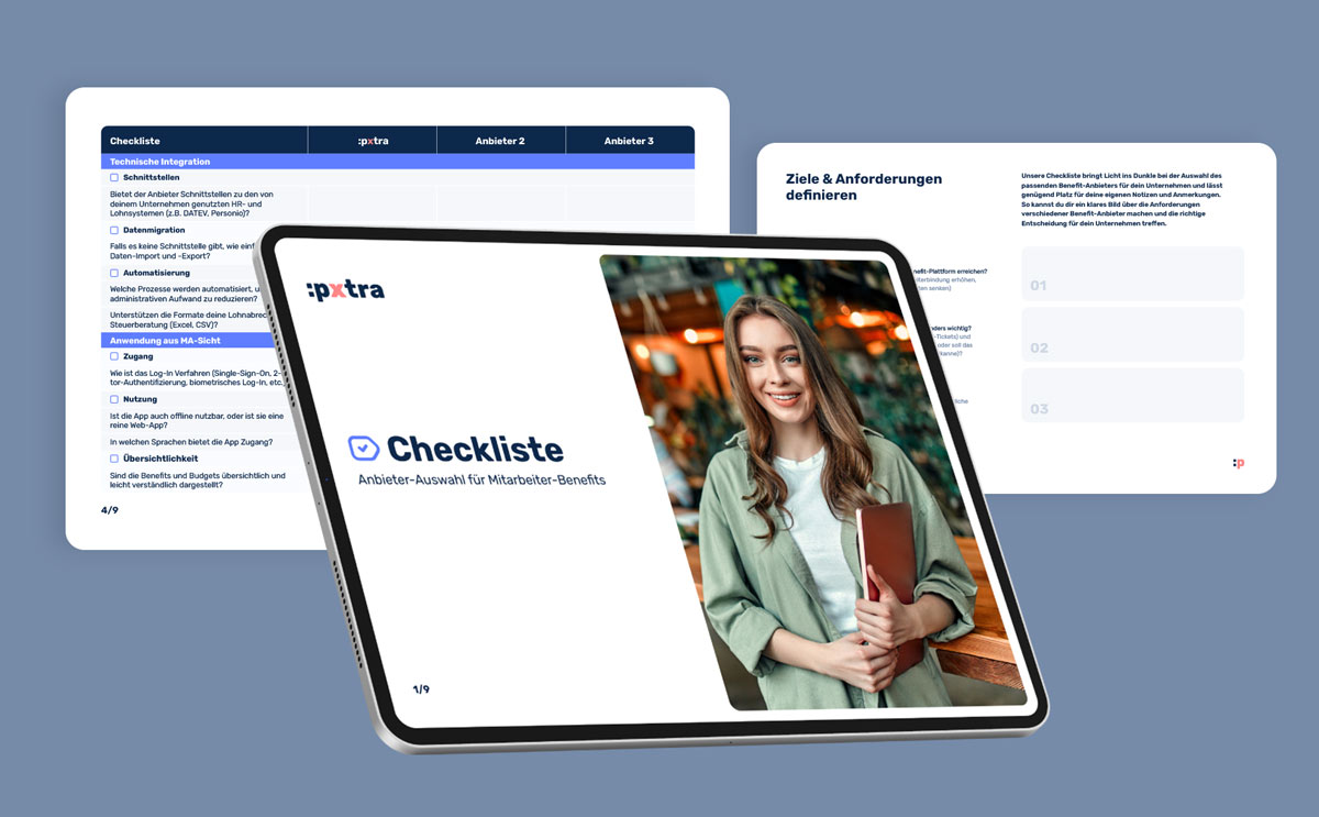 Checkliste: Anbieter-Auswahl für Mitarbeiter-Benefits | :pxtra